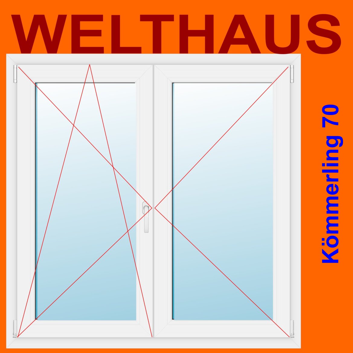 Fenster(cod 120) mit Stulp Anthrazitgrau außen innen weiß 2 flügeliges ...